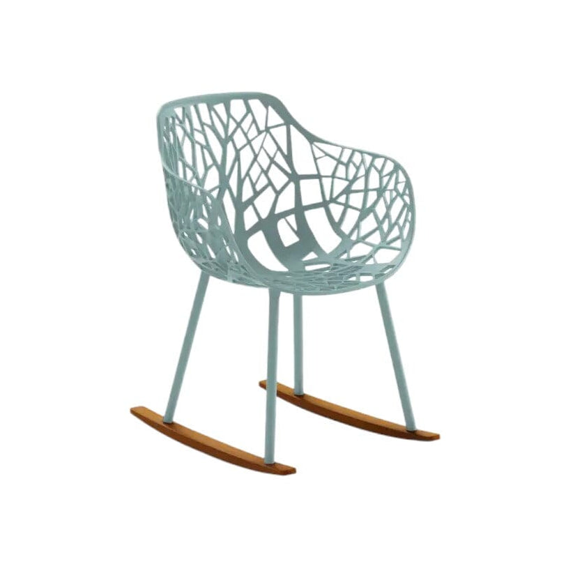 Fast Forest Iroko Fauteuil Rocking Chair à bascule avec pieds en bois ...