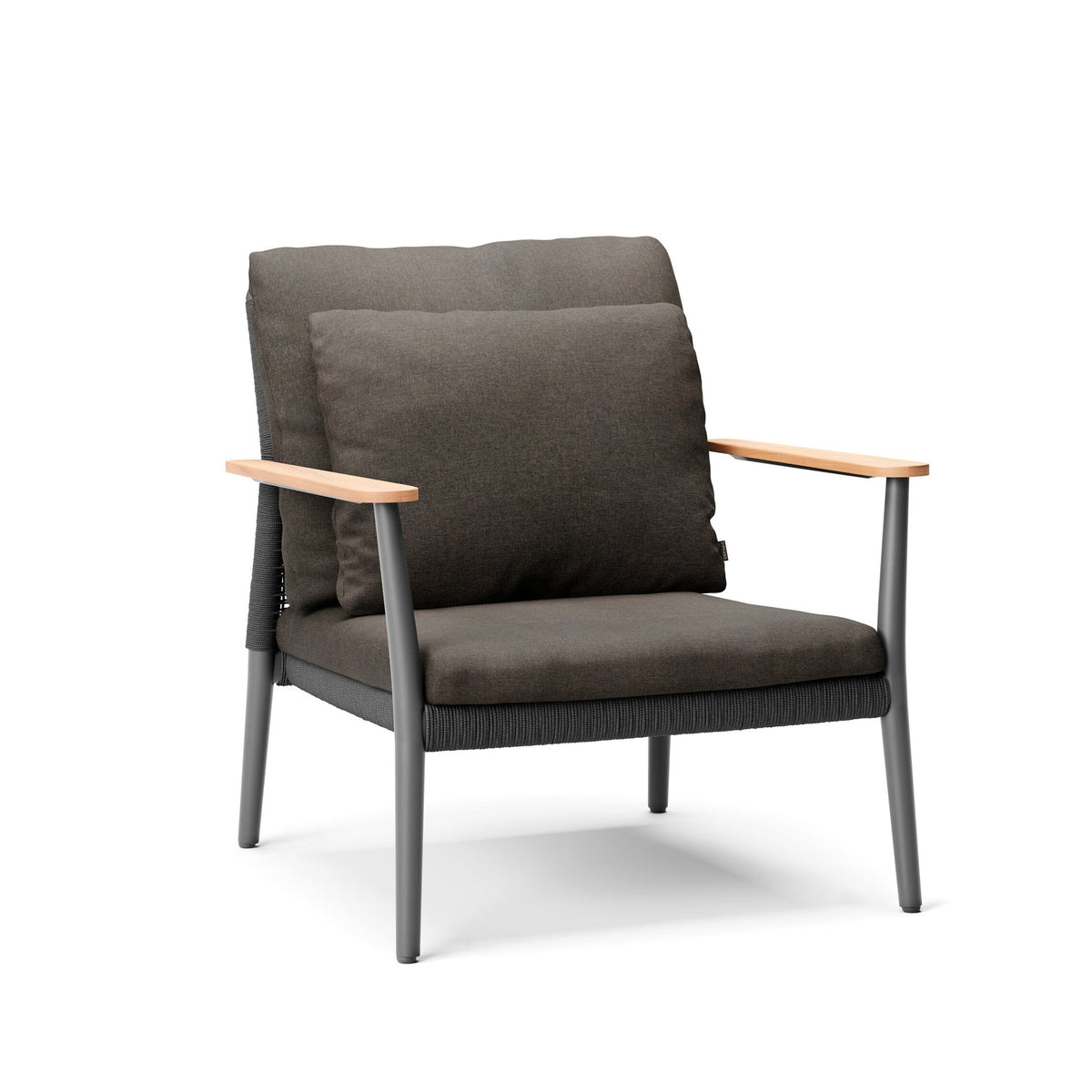 Diphano Ray Fauteuil Club Lounge avec accoudoirs en teck, coussins en ...